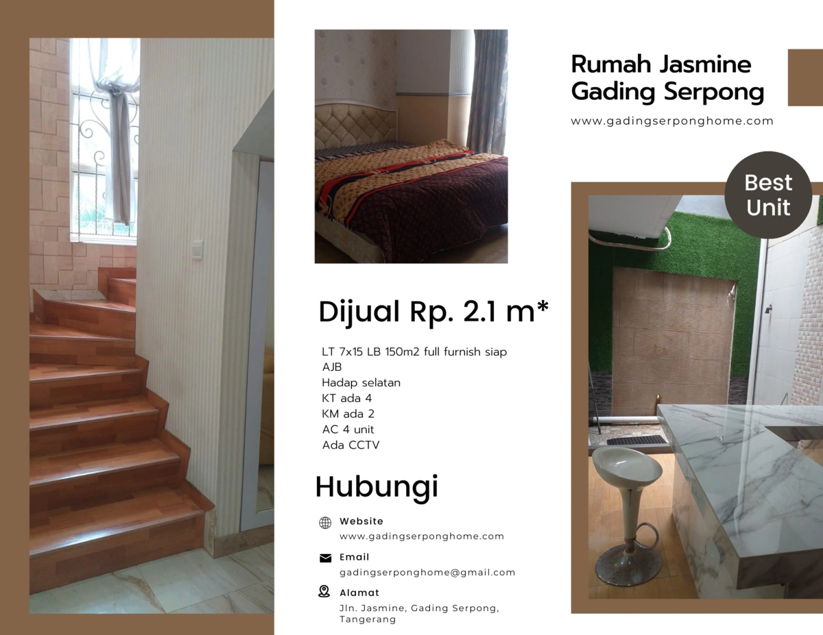 Jual Rumah Jasmine Gading Serpong 7x15